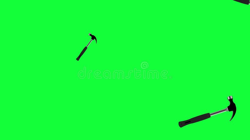 Hammer Tools Group Animation on Green Screen Chroma Key , Graphic ...