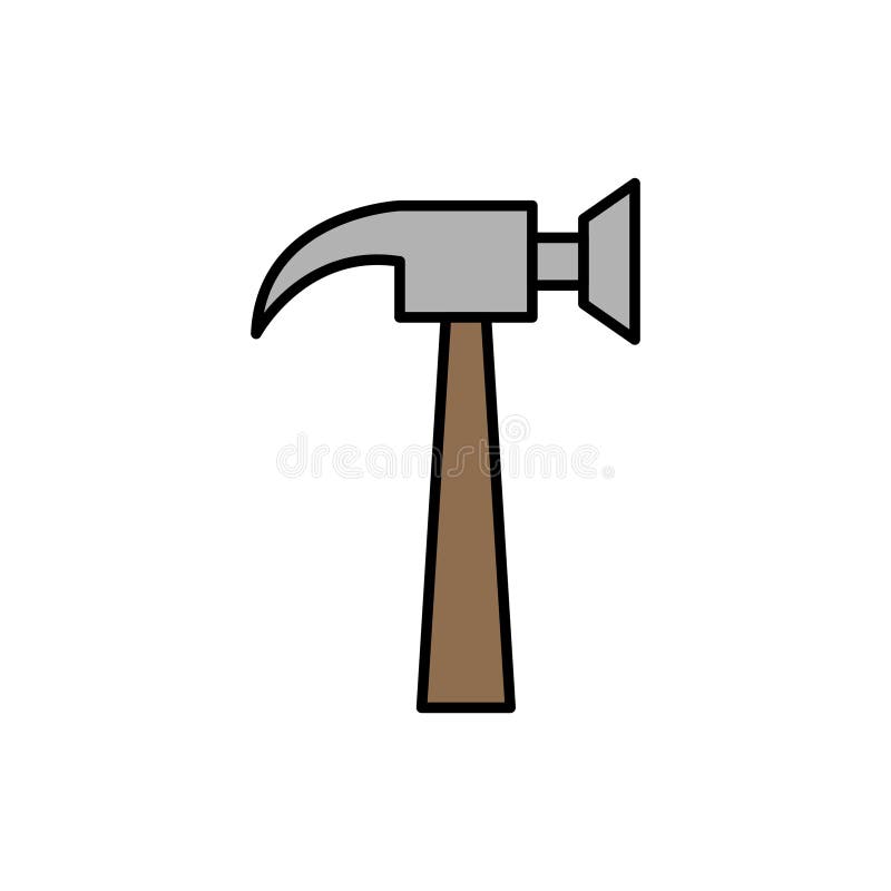 Hammer Vector Icon Isolated on White Background Stock Vector ...