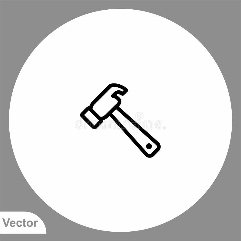 Hammer Vector Icon Sign Symbol Stock Vector - Illustration of industry ...