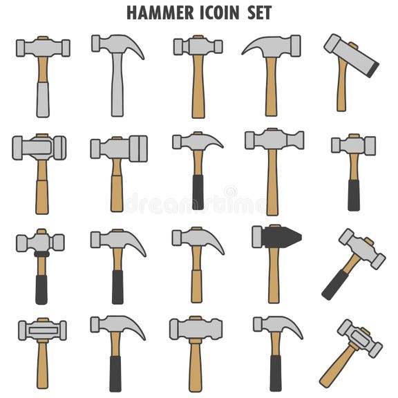 Hammer Vector Icons Illustration Stock Vector - Illustration of ...