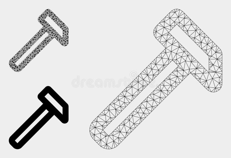 Hammer Vector Mesh 2D Model and Triangle Mosaic Icon Stock Vector ...