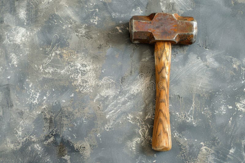 A Hammer with a Wooden Handle Stuck in a Wall. Can Be Used for ...