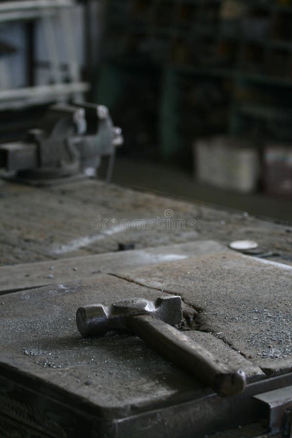 Hammer in a work bench stock image. Image of woodwork - 24701643