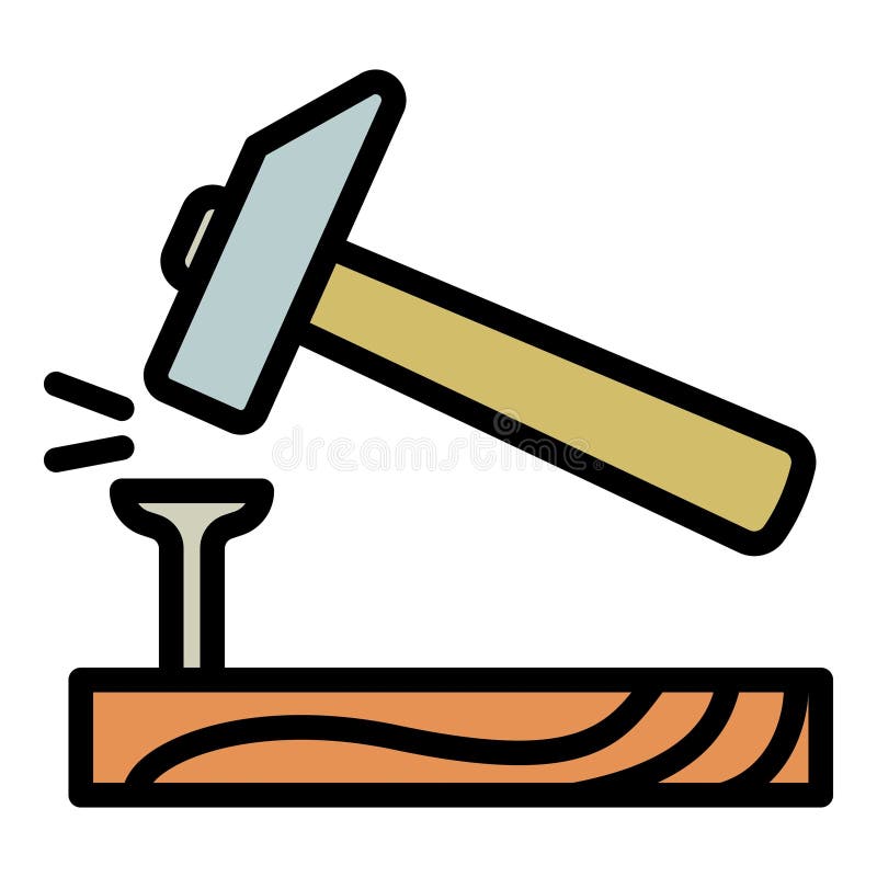 Hammer Work Icon Outline Vector. Carpenter Design Stock Vector ...