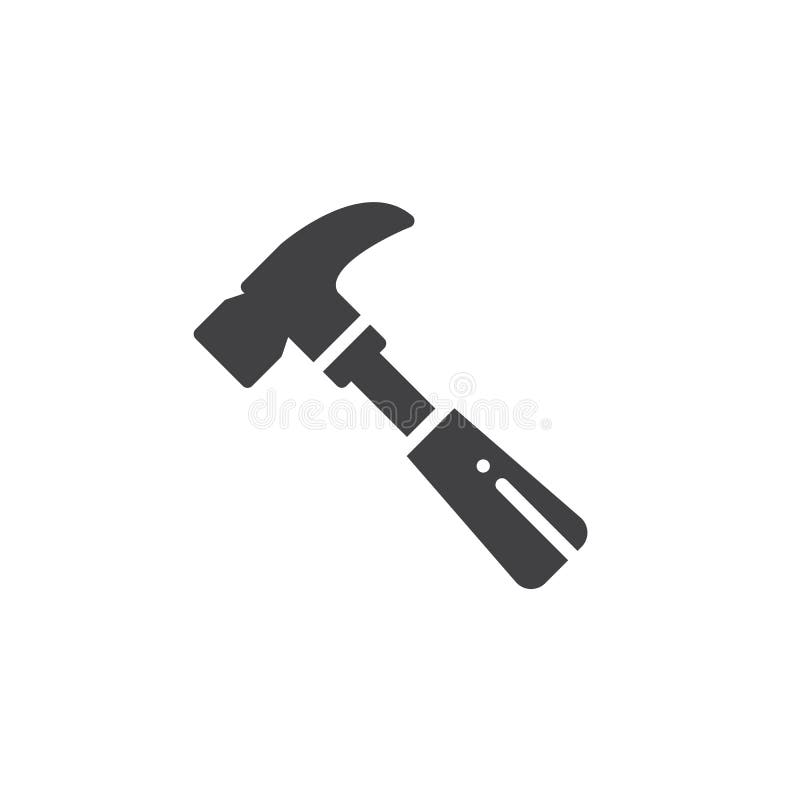 Hammer Work Tool Icon Vector Stock Vector - Illustration of glyph ...