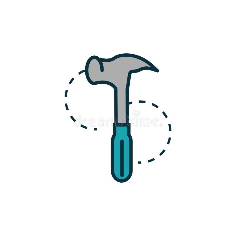 Hammer Work Tools Engineering Icon Stock Vector - Illustration of ...