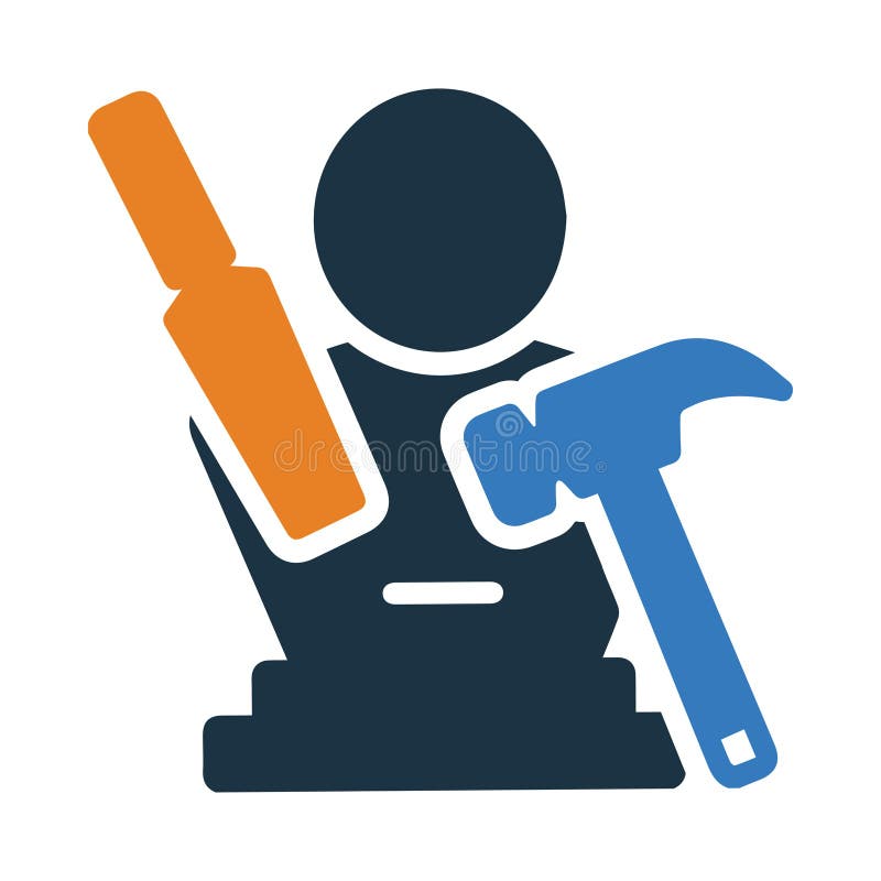 Hammer, Worker, Electric Worker Icon Stock Vector - Illustration of ...