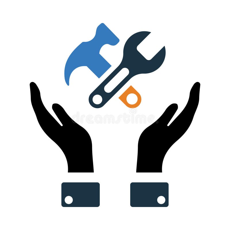 Hand, Hammer, Work Tools. Hammer on Hand Icon Stock Vector ...