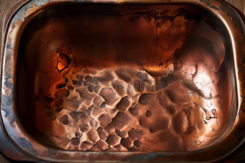 Hammered Copper Close Up of a Hammered Copper Sink with a Rustic Stock ...