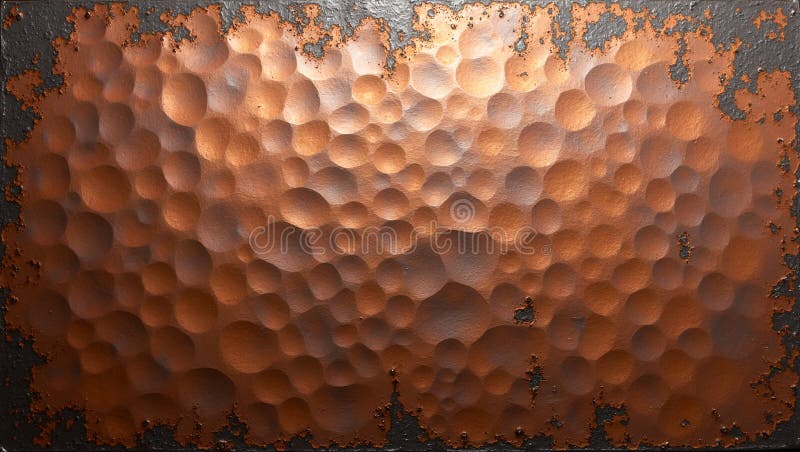 Hammered Copper Texture with Warm Tones and Dark Patina Stock ...
