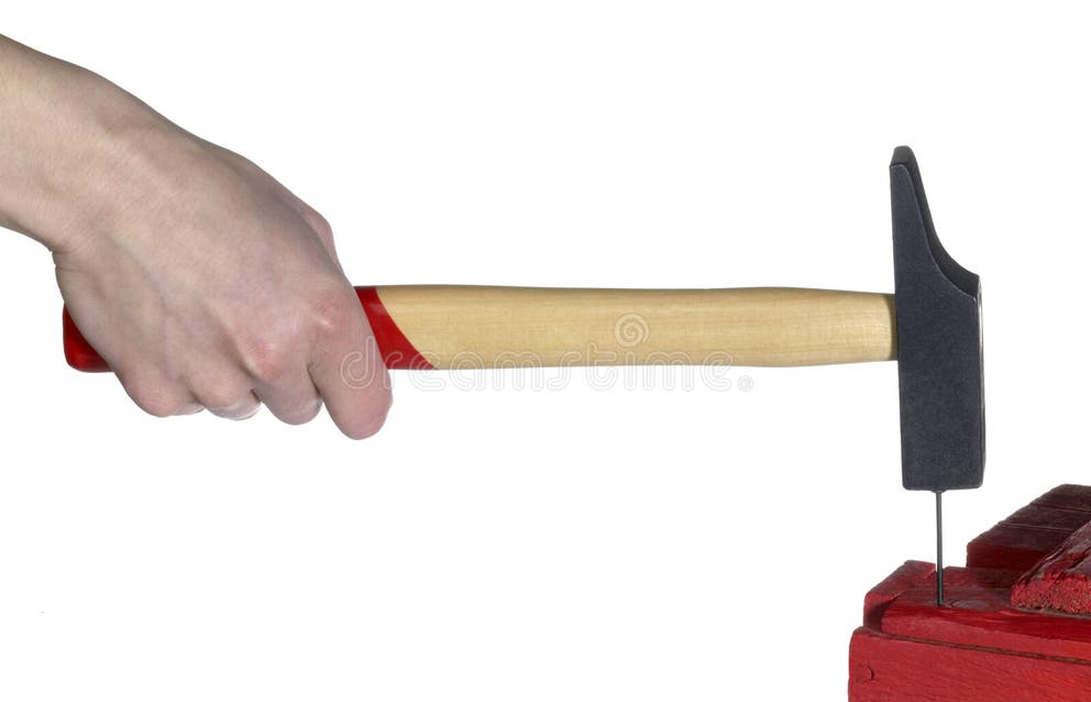 Hammering hand stock image. Image of isolated, grip, nail - 25866027