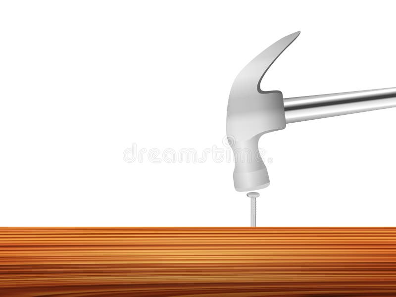 Hammering nail stock vector. Illustration of hammer - 215038217