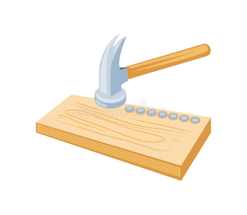Hammering nail tool stock vector. Illustration of metal - 338928961
