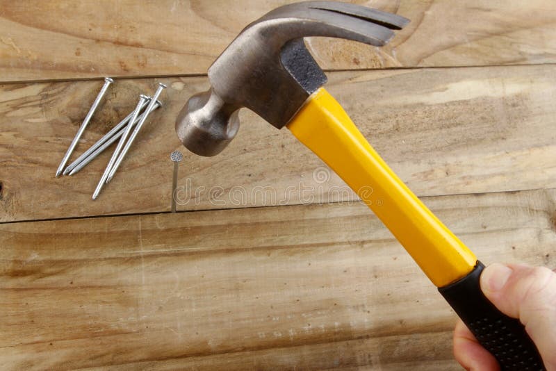 Hammering nail stock photo. Image of manual, build, equipment - 33495878