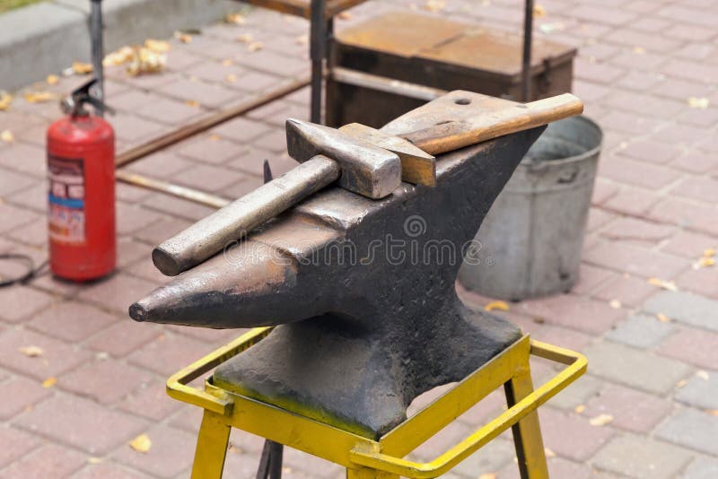 Hammers on the anvil. stock photo. Image of anvil, festival - 130053858