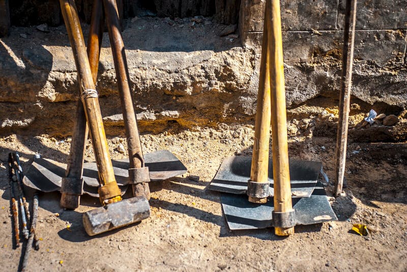 Hammers and Equipments at the Construction Site. Stock Photo - Image of ...