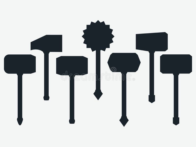 Hammers. Set of Ancient Weapons Stock Vector - Illustration of icon ...