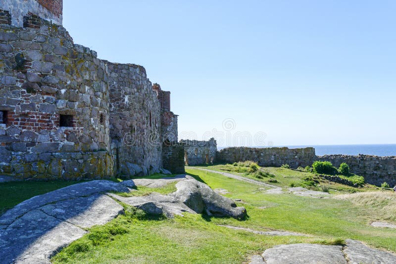 Hammershus castle ruins stock photo. Image of historical - 58194456