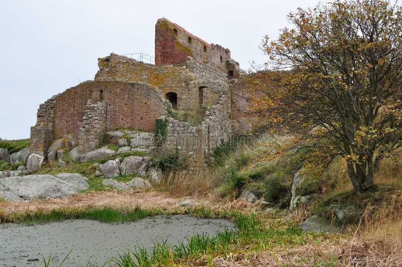 Hammershus stock image. Image of denmark, bornholm, castle - 91958443