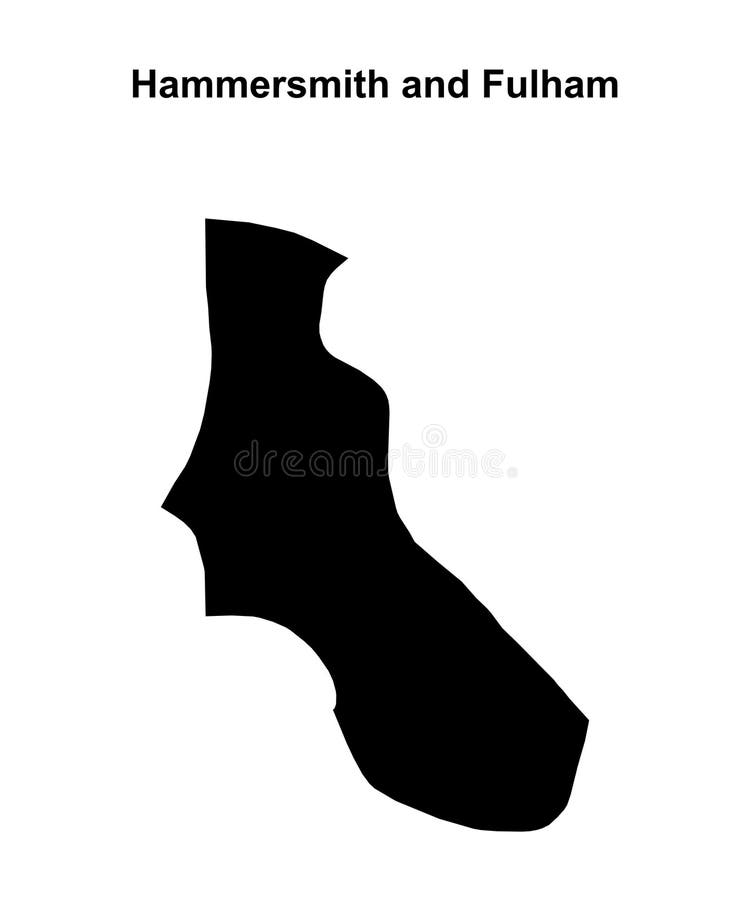 Hammersmith and Fulham Outline Map Stock Vector - Illustration of ...