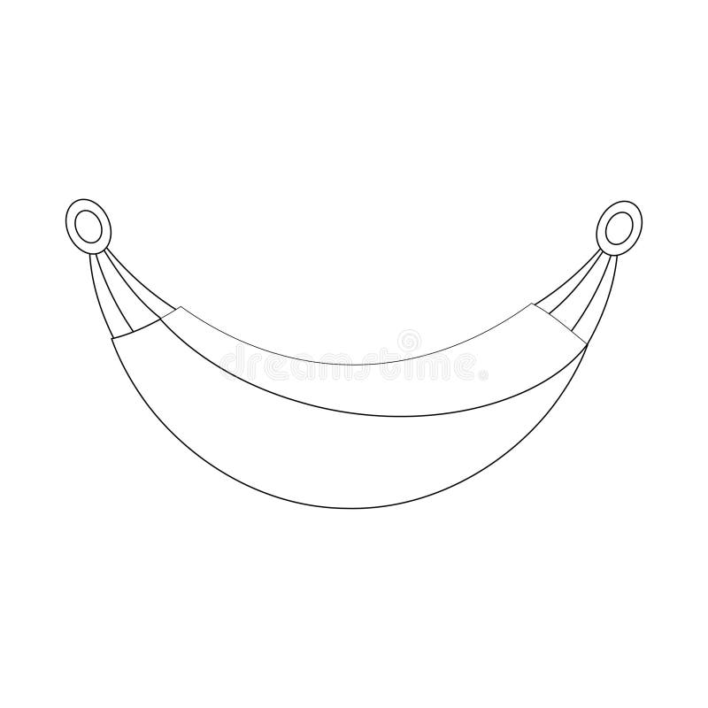 Hammock, Black Line Drawing, Doodle Stock Vector - Illustration of ...