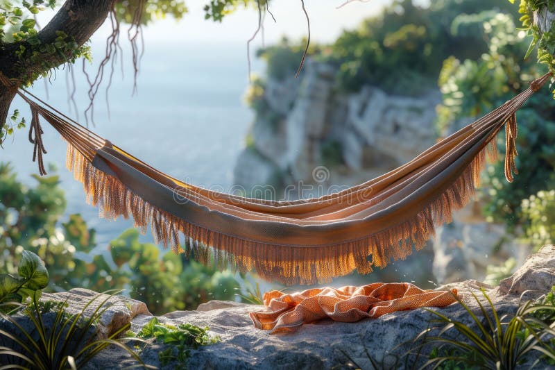 Hammock with a Mountain View. Stock Image - Image of outdoors ...
