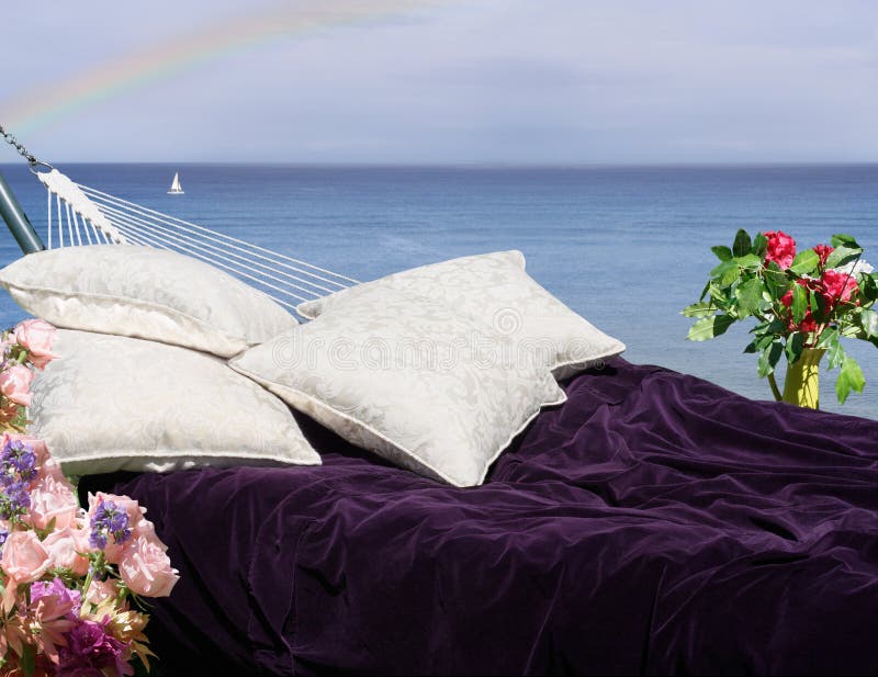 Hammock with ocean view stock photo. Image of drink, sail - 20926200