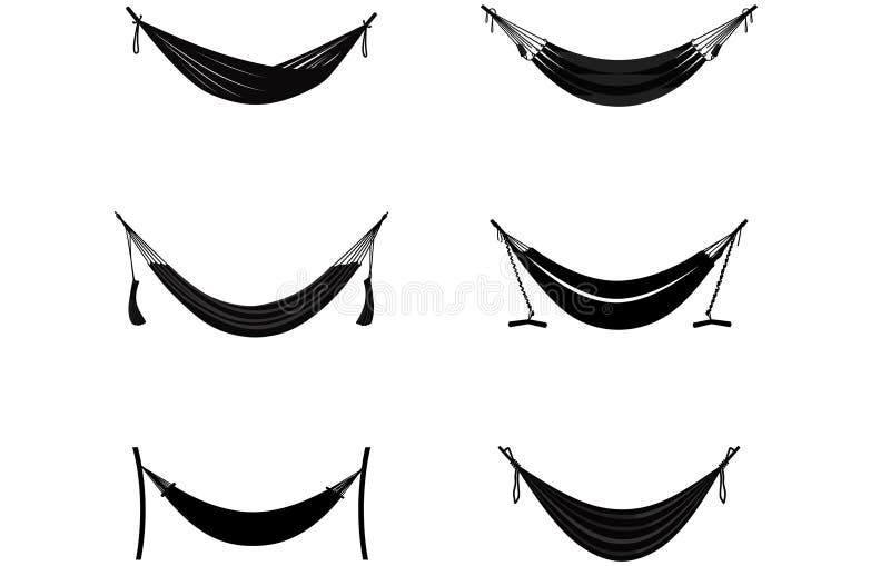 Hammock Silhouette. Illustration of Hammock Vector,Sleep Hammock Vector ...