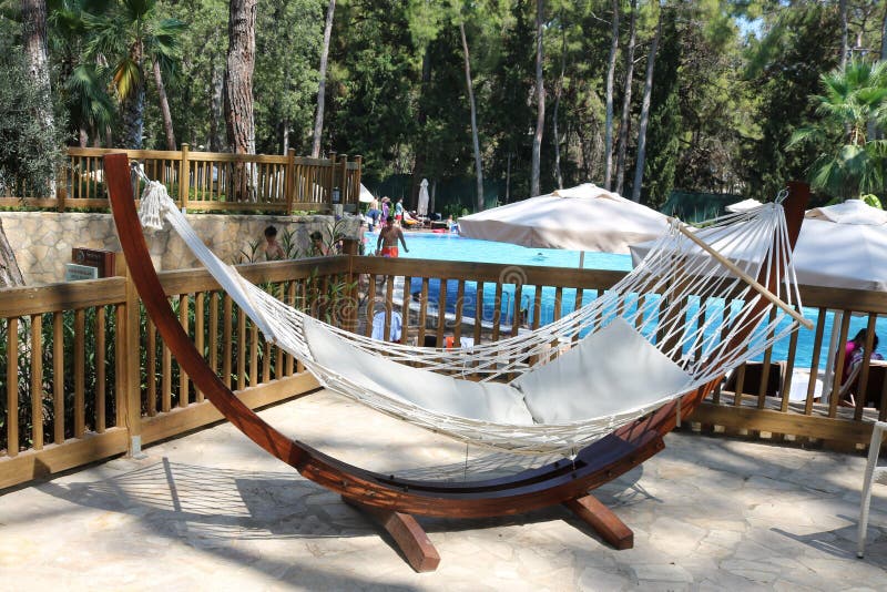 Hammock. Hammock beside Swimming Pool Editorial Photo - Image of sleep ...