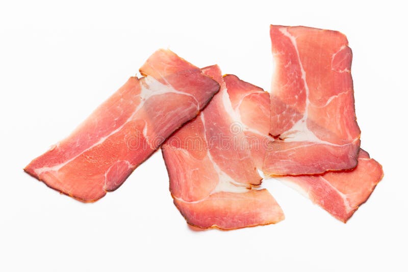 Hamon Sliced on White Background. Spanisch Traditional Meat Stock Image ...