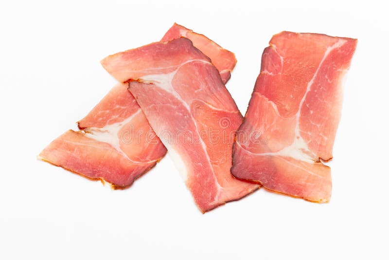 Hamon Sliced on White Background. Spanisch Traditional Meat Stock Photo ...