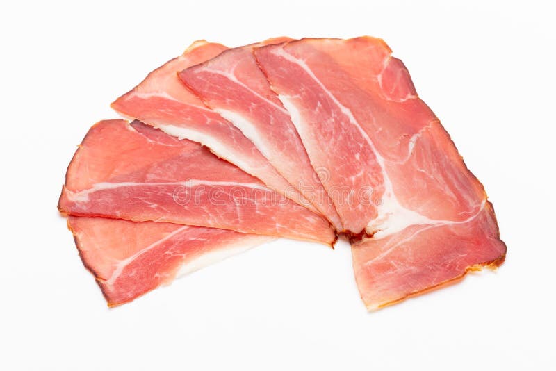 Hamon Sliced on White Background. Spanisch Traditional Meat Stock Image ...
