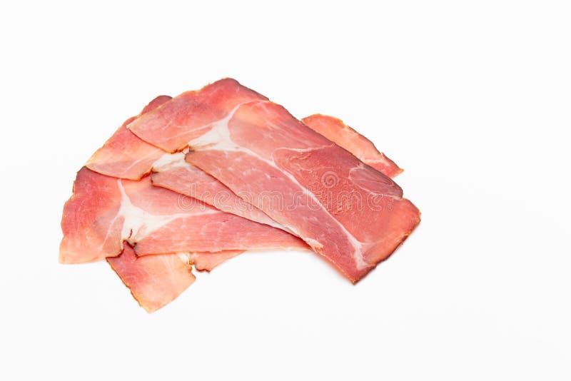 Hamon Sliced on White Background. Spanisch Traditional Meat Stock Image ...