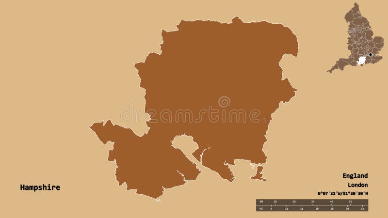 Hampshire, Administrative County of England, Zoomed. Pattern Stock ...