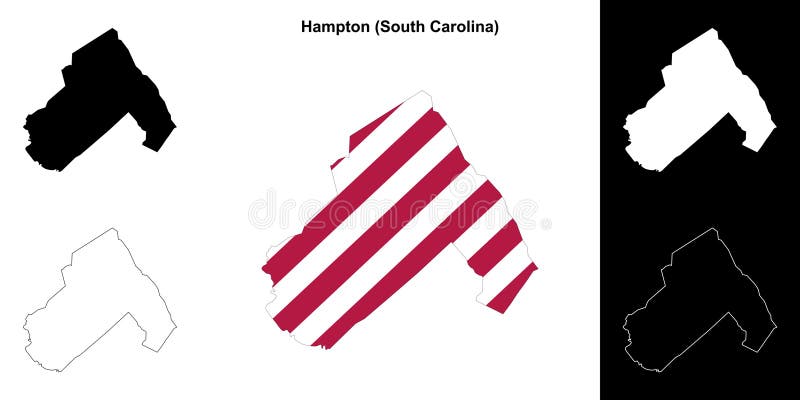 Hampton outline map stock vector. Illustration of hampton - 324132525