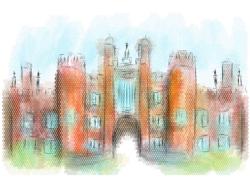 Hampton court stock illustration. Illustration of kingdom - 71200721