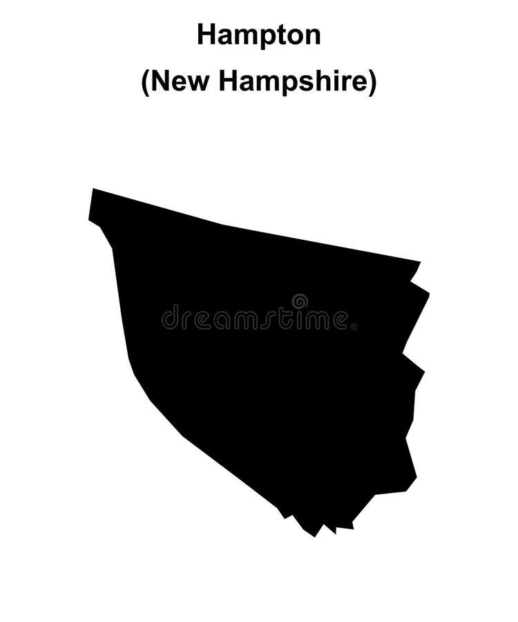 Hampton outline map stock vector. Illustration of vector - 357486531