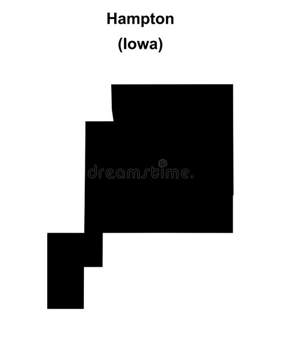 Hampton outline map stock vector. Illustration of contour - 387204233