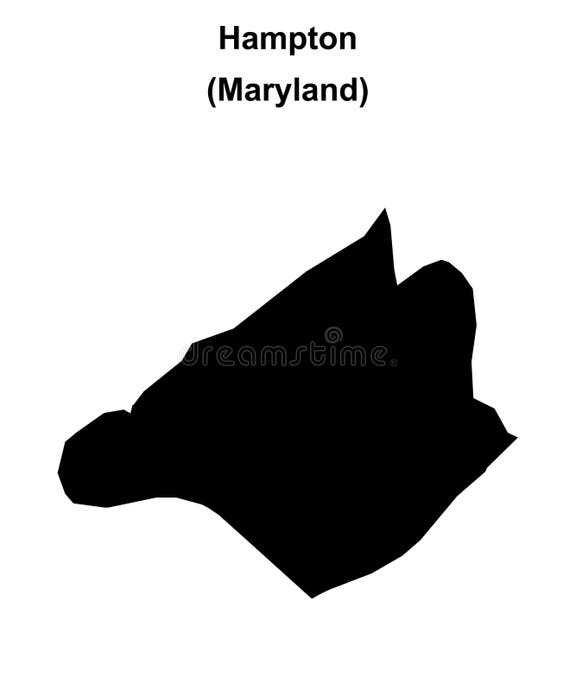 Hampton outline map stock vector. Illustration of shape - 387368346
