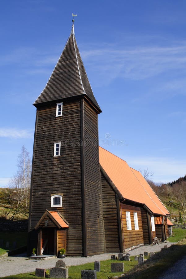 Hamre church stock photo. Image of facade, graves, scandinavian - 24784694