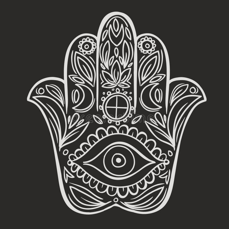Hamsa Hand Icon In Different Style Vector Illustration. Two Colored And ...
