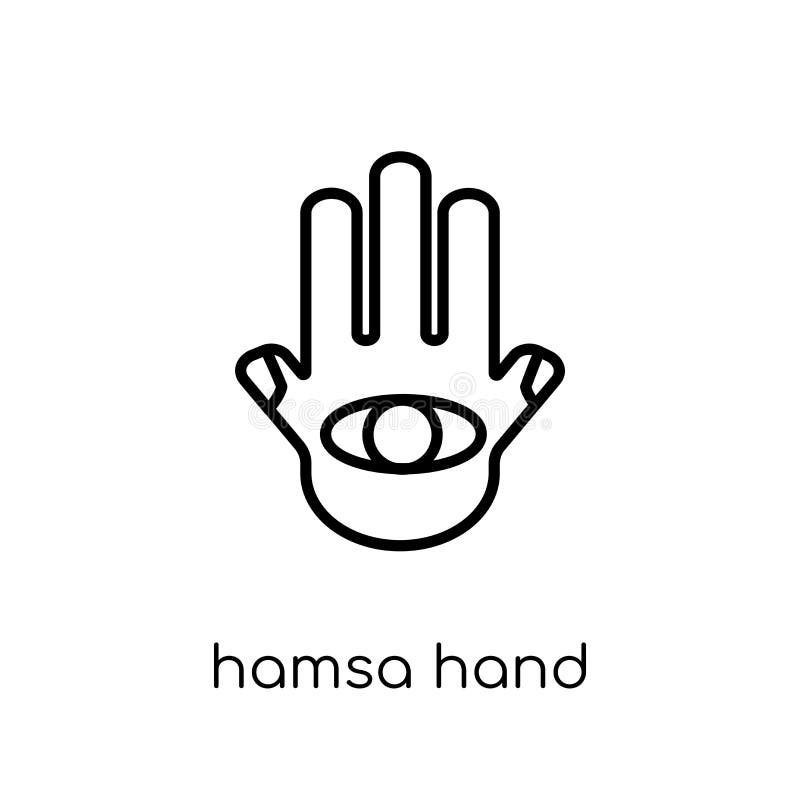 Hamsa Thin Line Icon, Luck And Talisman, Hand Sign, Vector Graphics, A ... Hamsa Thin Line Icon, Luck And Talisman, Hand Sign, Vector Graphics, A ...
