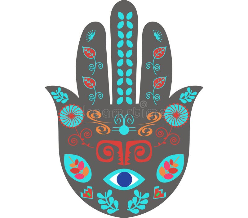 Hamsa Hand, Jewish and Arabic Amulet Sign in Vector Stock Vector ...