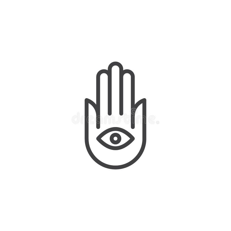 Hamsa Thin Line Icon, Luck And Talisman, Hand Sign, Vector Graphics, A ... Hamsa Thin Line Icon, Luck And Talisman, Hand Sign, Vector Graphics, A ...