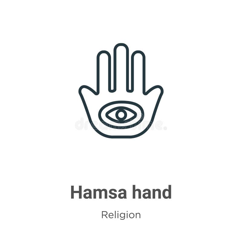 Hamsa Hand Outline Vector Icon. Thin Line Black Hamsa Hand Icon, Flat ...