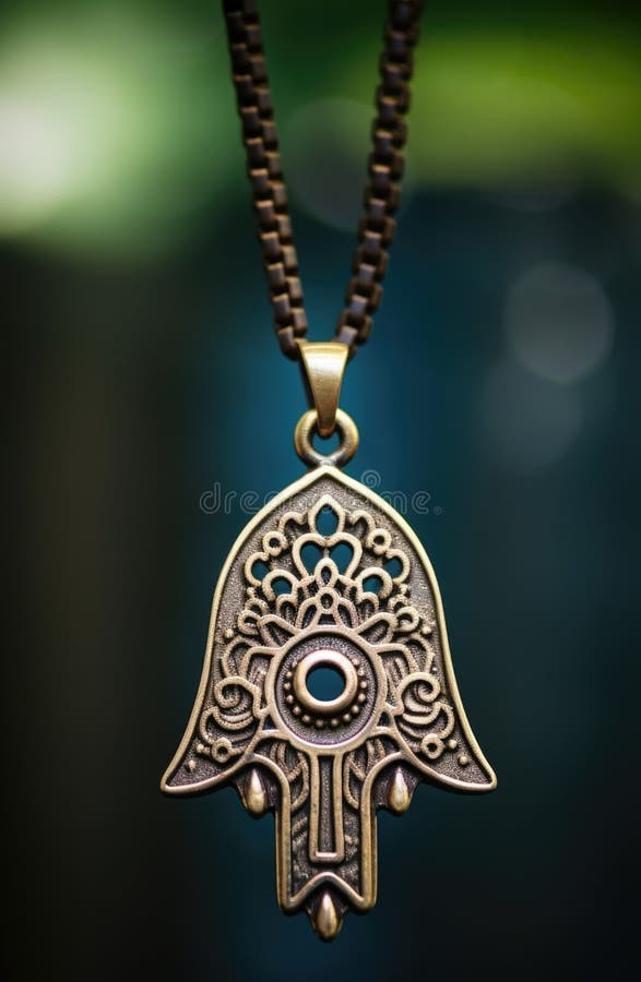 A Hamsa Hand Pendant with an Eye on it, AI Stock Illustration ...