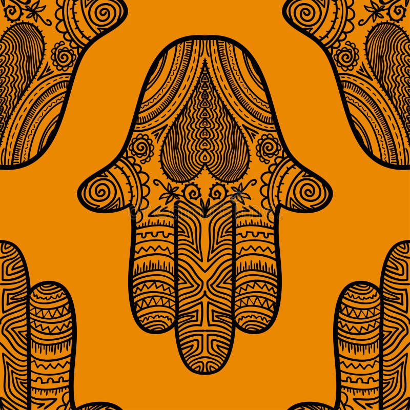Hamsa, Hand Van Fatima, Vectorillustratie Vector Illustratie ...