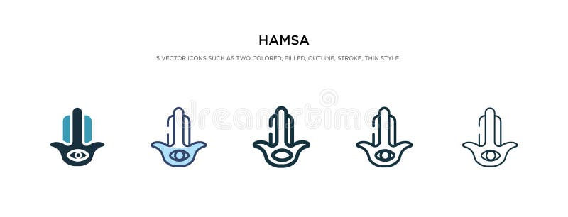 Hamsa Icon in Different Style Vector Illustration. Two Colored and ...