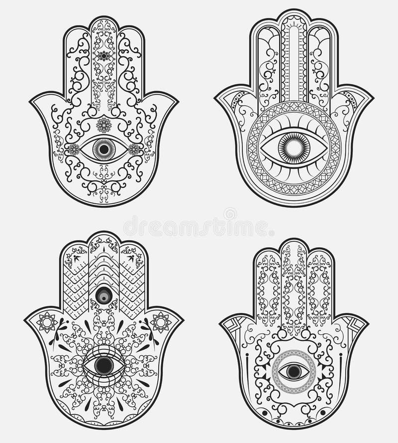 Hamsa Mano de Fátima ilustración del vector. Ilustración de indio ...
