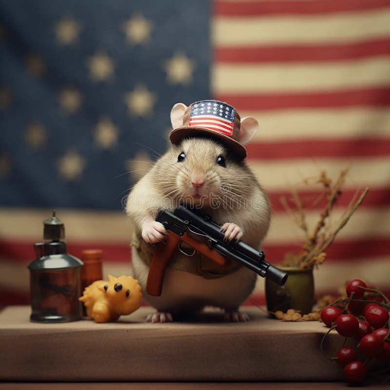 Hamster with American Flag Dressed Up. Created Using Ai Generative ...